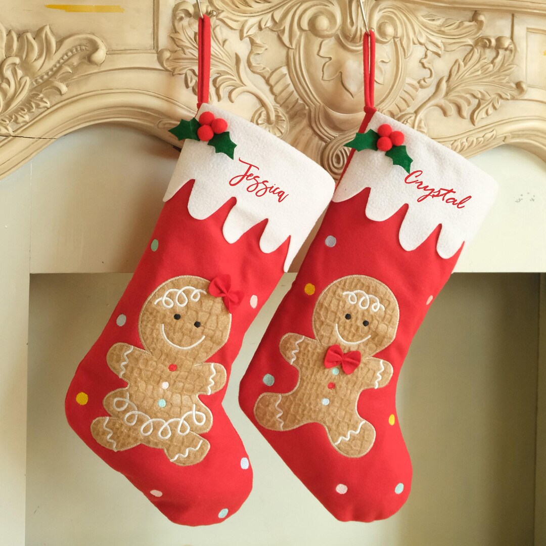 Personalized Gingerbread Man Christmas Stockings - Customizable With ...