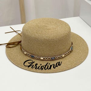 Personalized Embroidered Women's Straw Hat Spring and Summer Beach ...