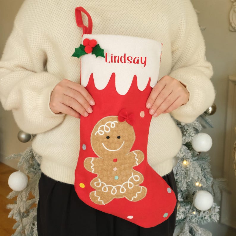 Personalized Gingerbread Man Christmas Stockings - Customizable With ...