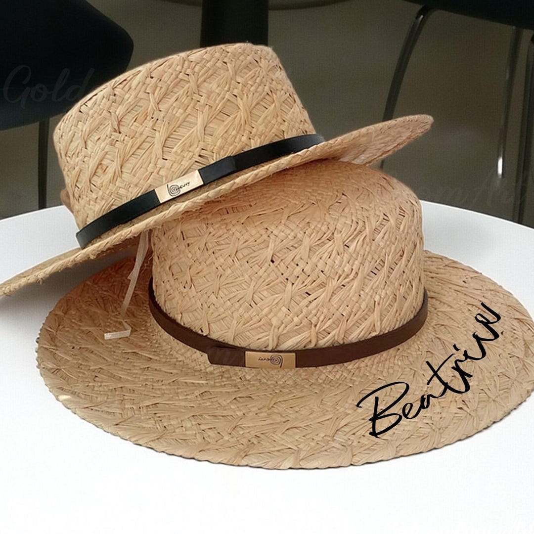 Personalized Embroidered Straw Hat Hand-woven Raffia Straw Hat Thin ...