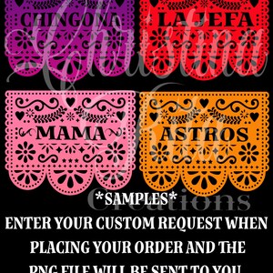 Digital File Only: CUSTOM Papel Picado, PNG Download, Your Name Here - Etsy