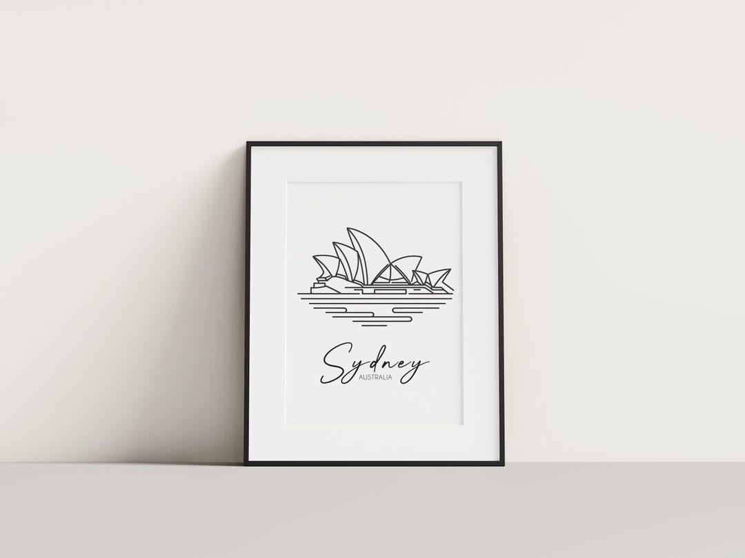 Sydney Opera House Line Art Digital Print | Minimalist Cityscape ...