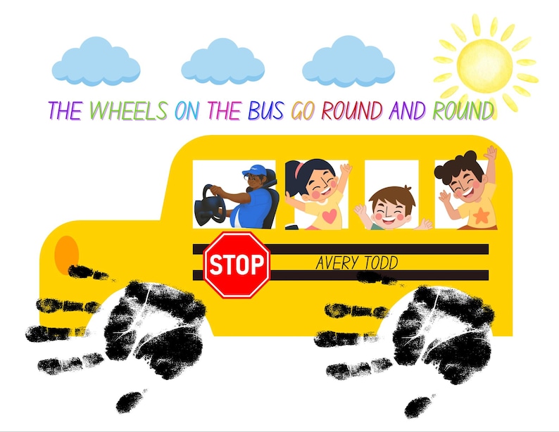 Wheels on the Bus Handprint Craft! - Etsy