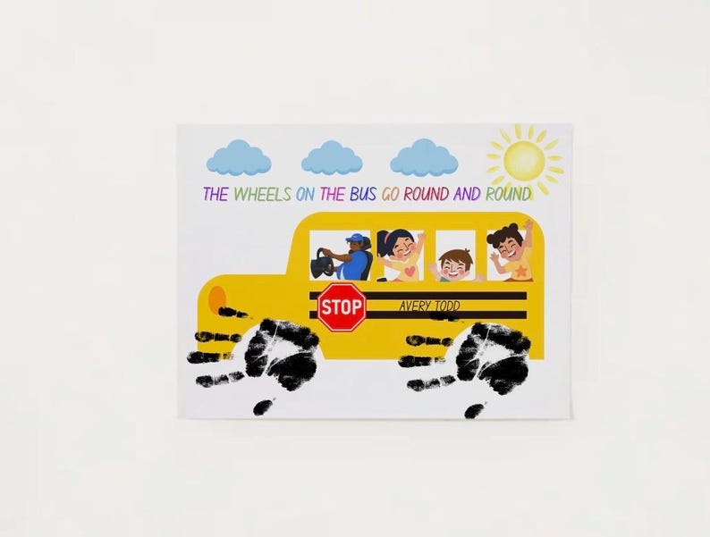 Wheels on the Bus Handprint Craft! - Etsy