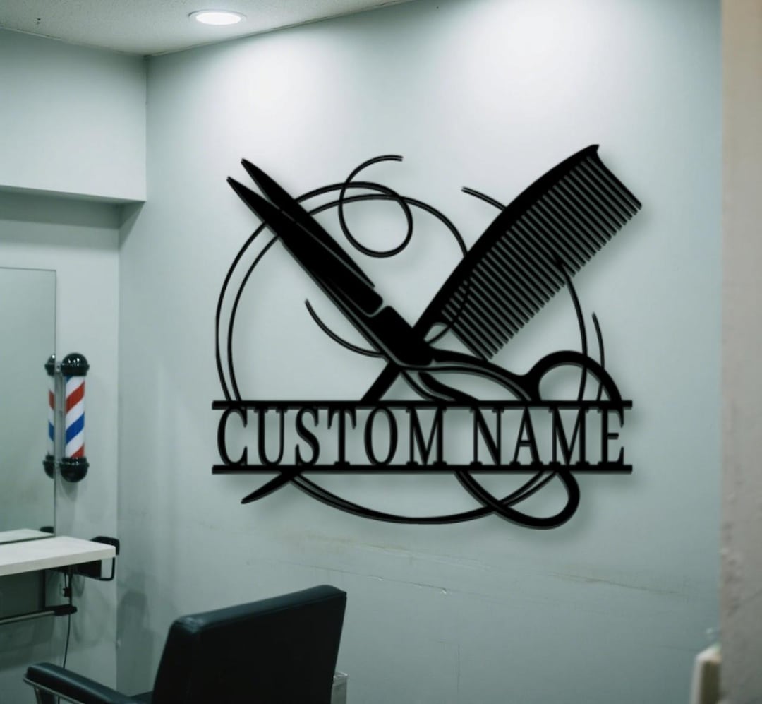 Custom Barber Shop Metal Wall Art,metal Beauty Salon Sign,personalized ...