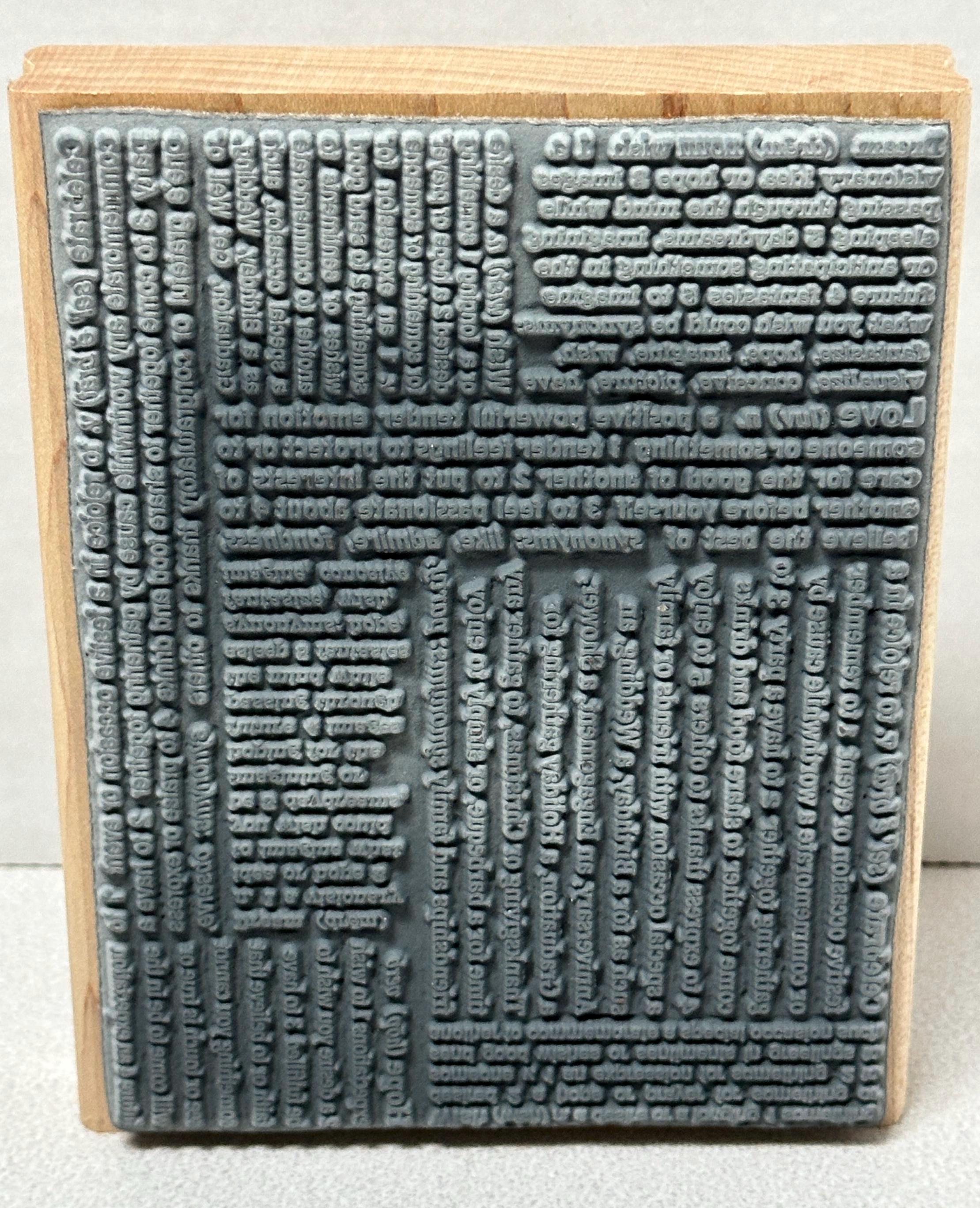 5x4 Inch Large Wood Stampendous Stamp Dream Text R105 Made in USA ...