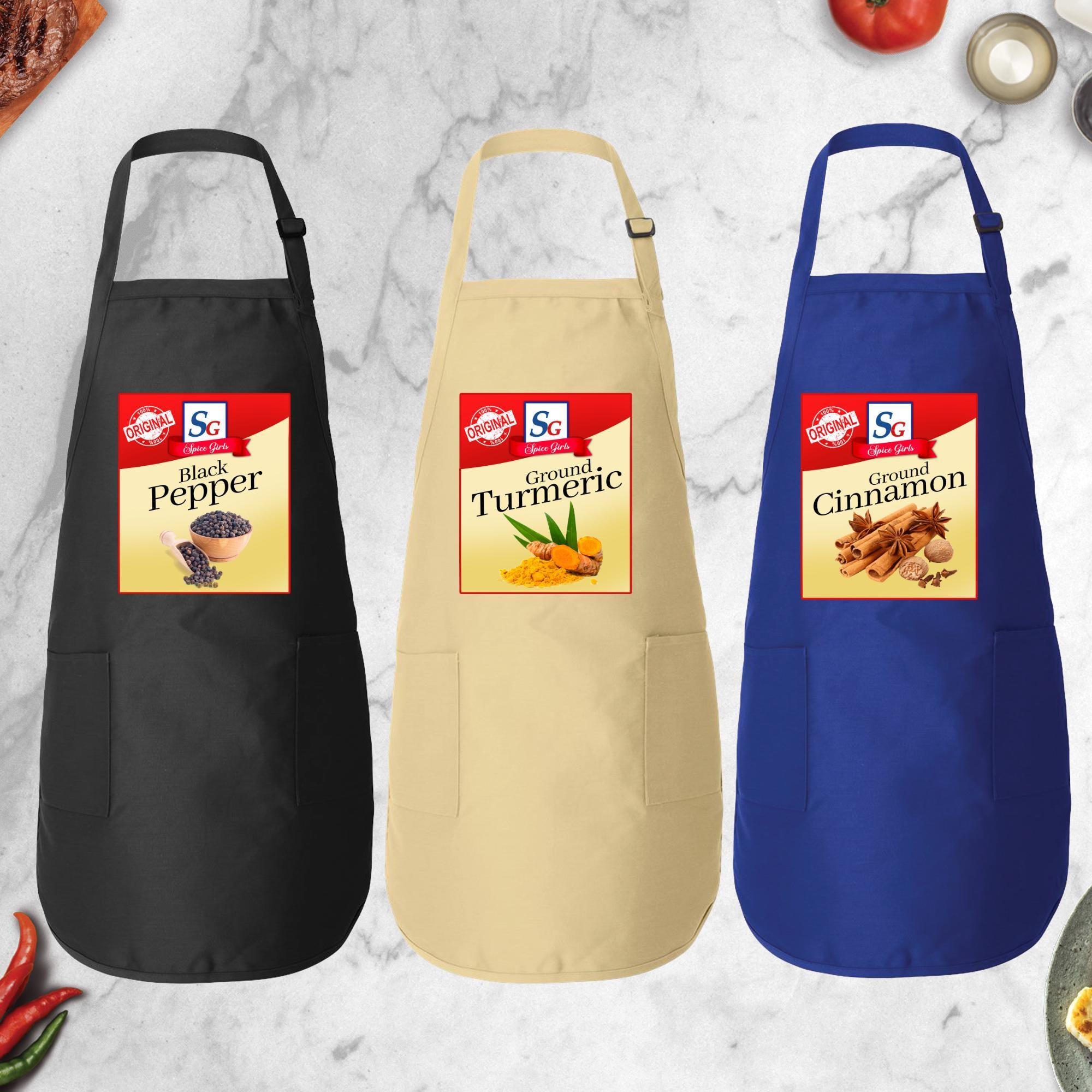 Spice Girl Group Apron, Condiments Matching Apron, Custom Halloween ...