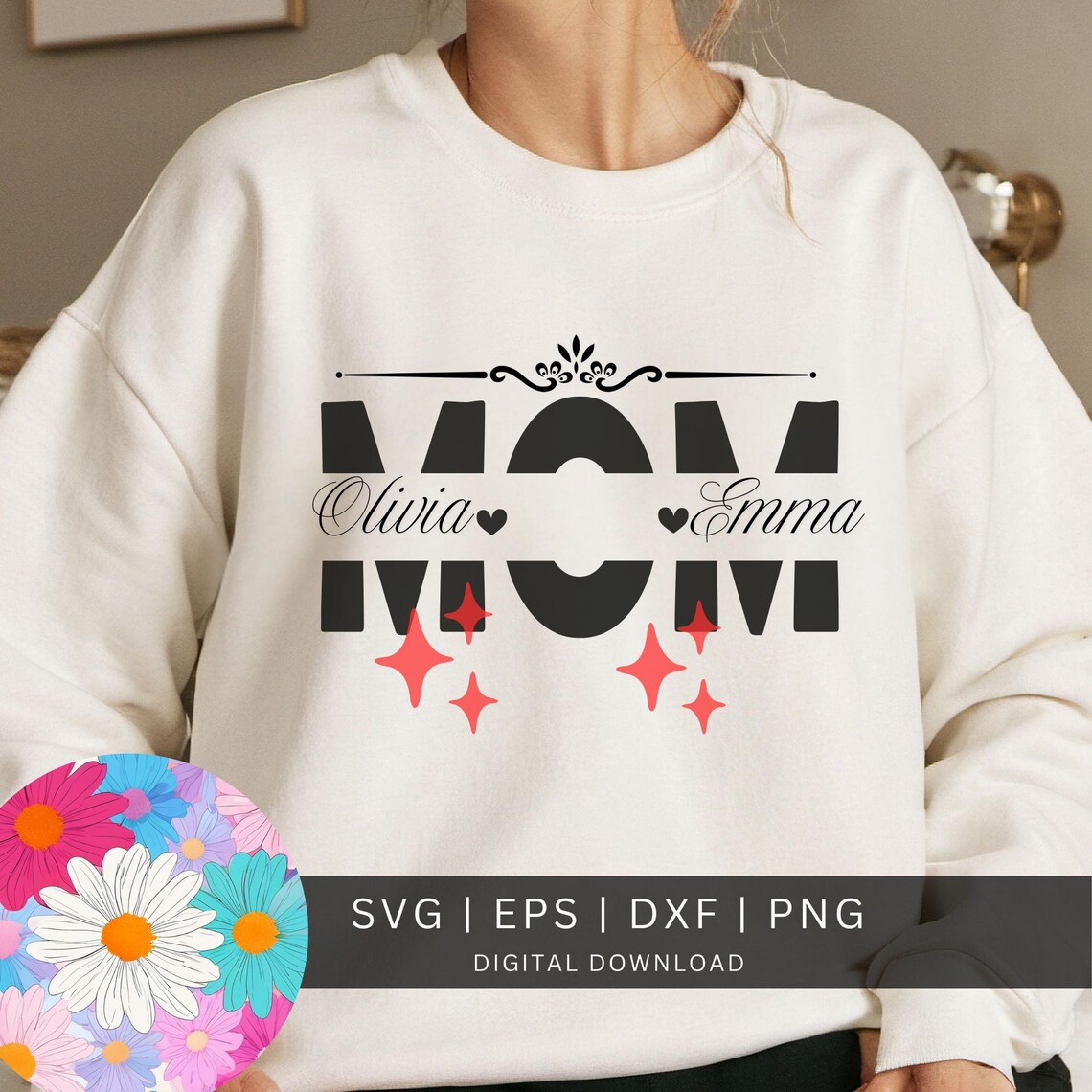 Mom SVG Bundle, Mother's Day Name Split Frame, Customizable Mom Design ...