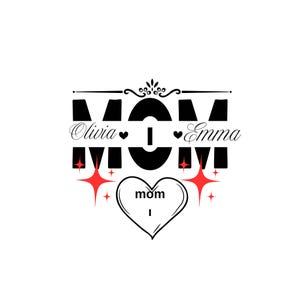Mom SVG Bundle, Mother's Day Name Split Frame, Customizable Mom Design ...
