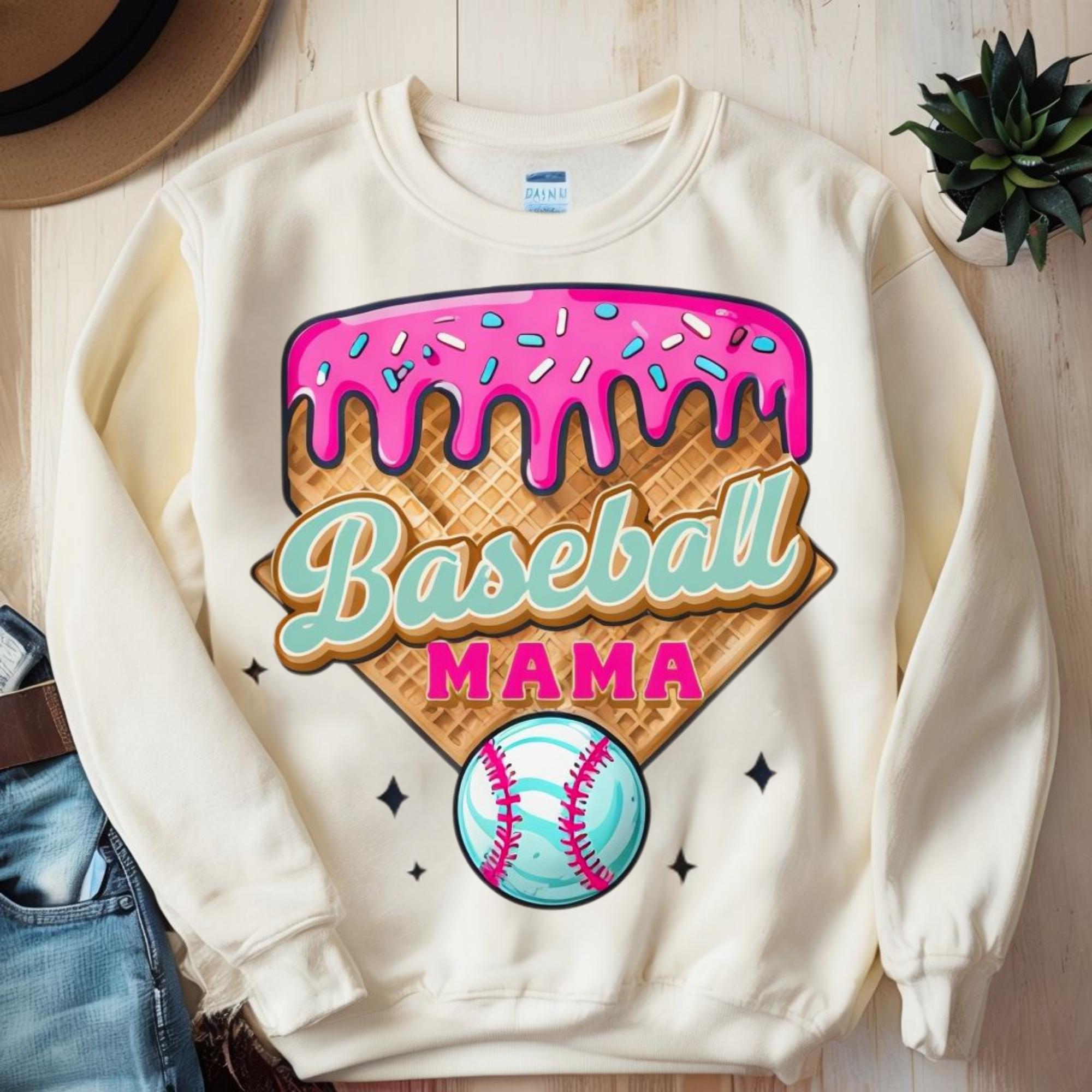 Baseball Mom Drip PNG, Game Day Mama Baseball SVG, Ice Cream Drip ...