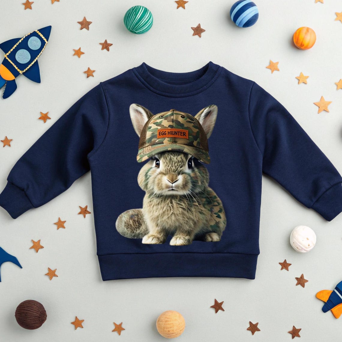 Camo Easter Bunny PNG, Egg Hunter Bunny Design, Boy Bunny With Cap PNG ...