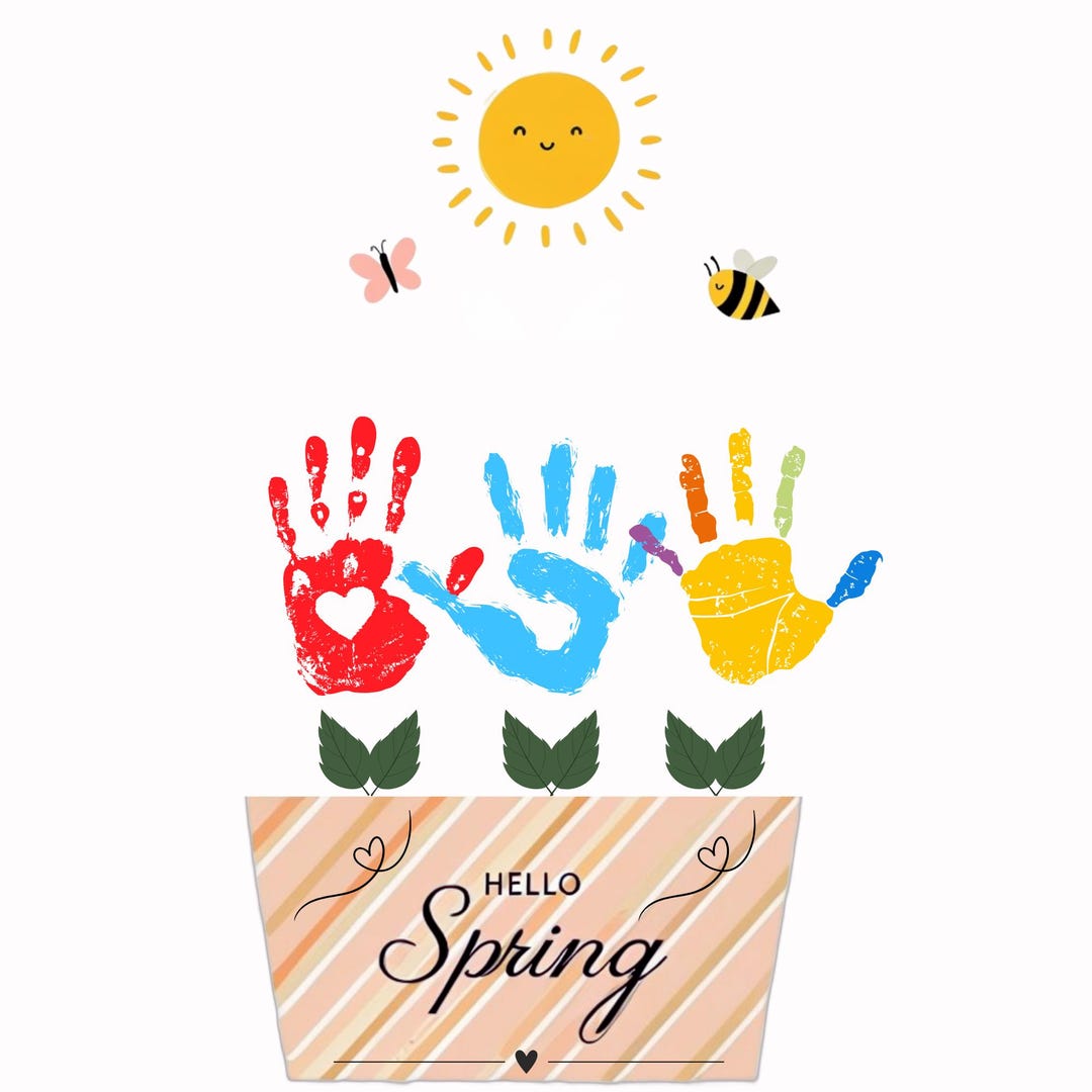 Spring Handprint Art, Flower Handprint Craft, Kids Spring Activity ...