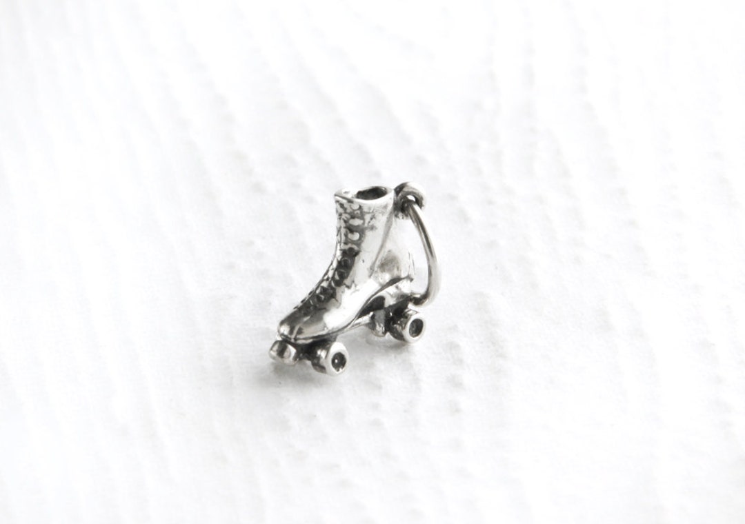 Retro Sterling Silver Roller Skate Charm: Tiny Roller Derby Pendant - Etsy