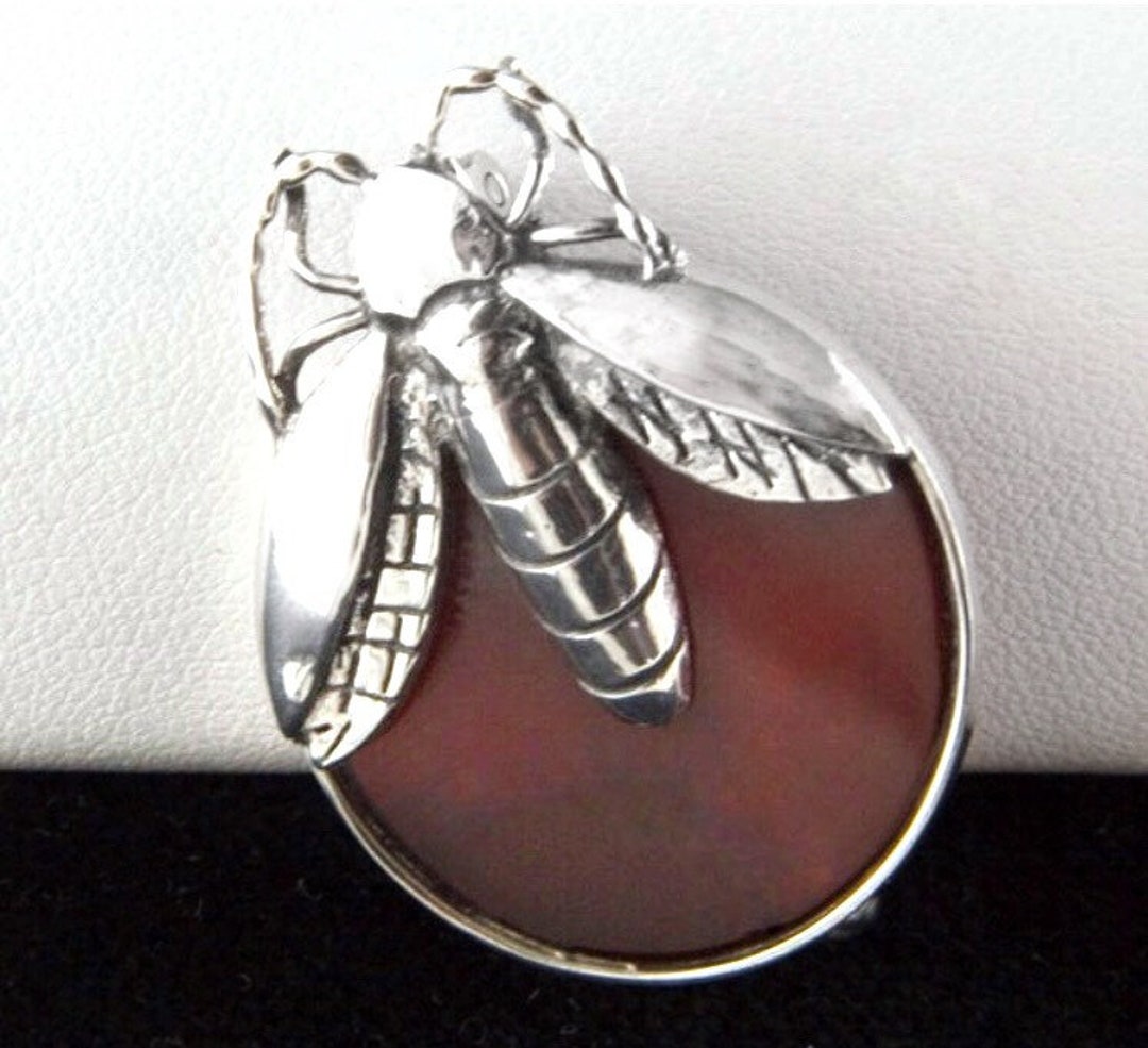 Firefly Pin in Sterling Silver and Carnelian - Etsy