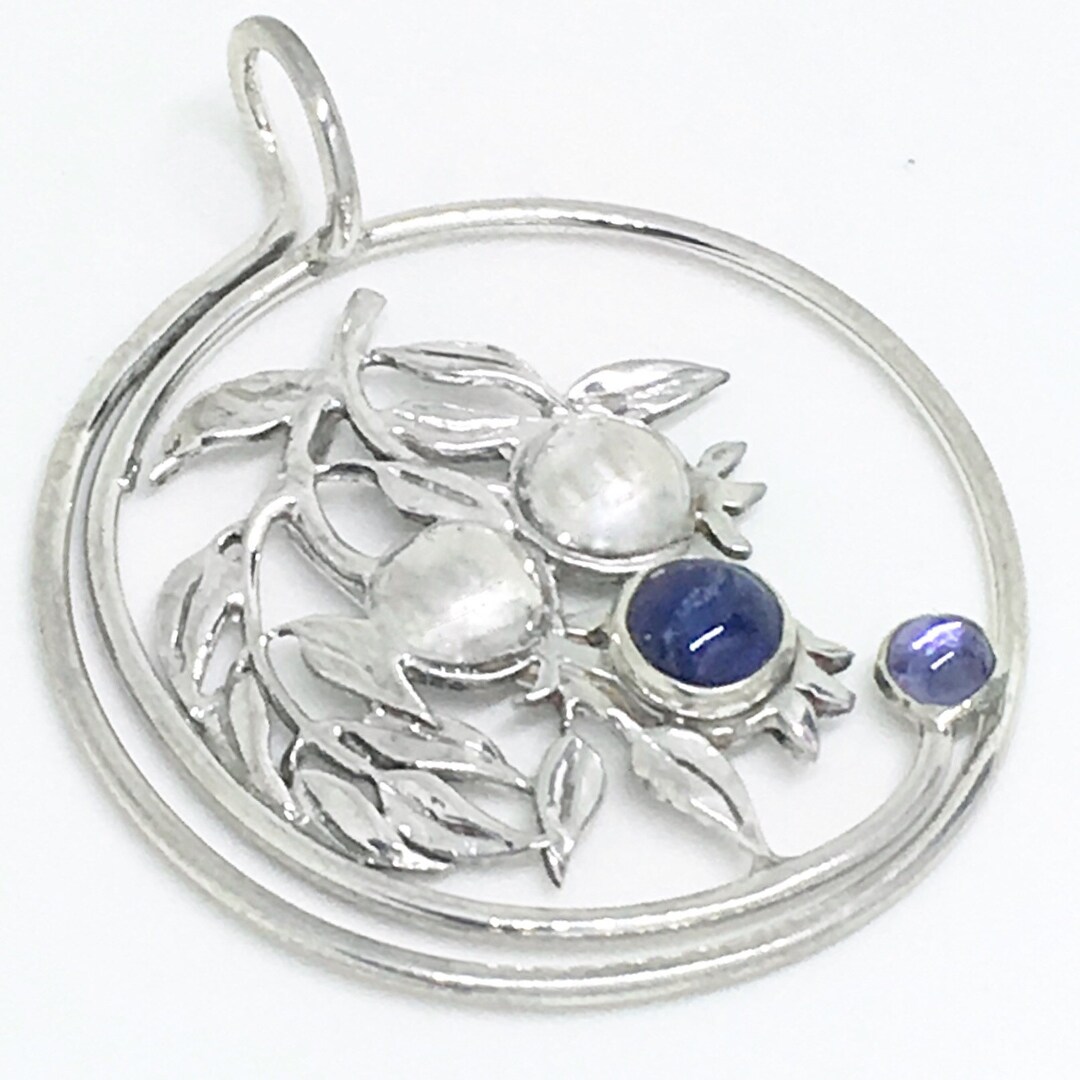 Blueberry Sterling Silver Pendant With Blue Iolite Berries - Etsy