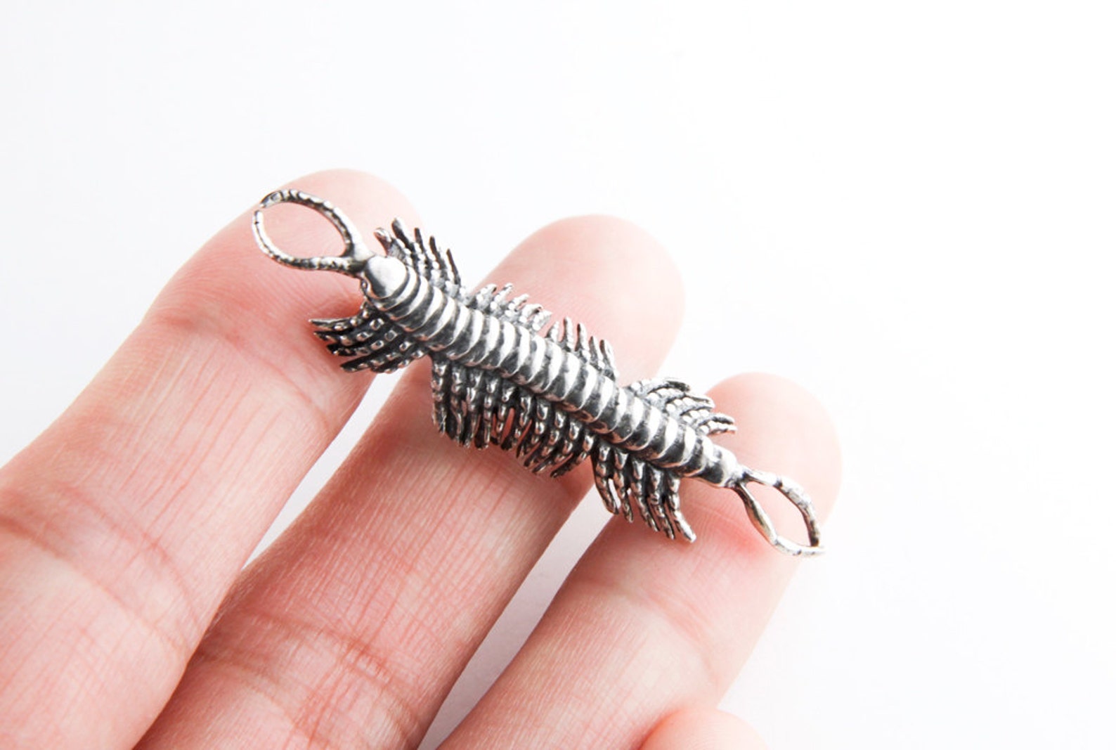 Centipede Sterling Silver Pin Animal Jewelry Silver Brooch | Etsy