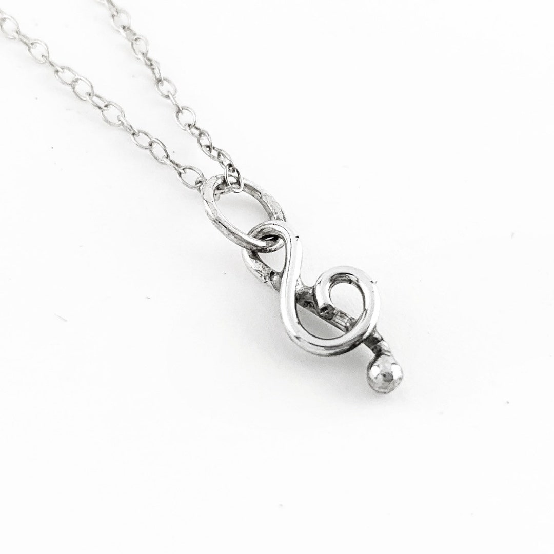 Tiny Sterling Silver Treble Clef Charm: Musician Gift - Etsy