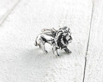 Lion Charm African Lion Charm Sterling Silver Charm - Etsy