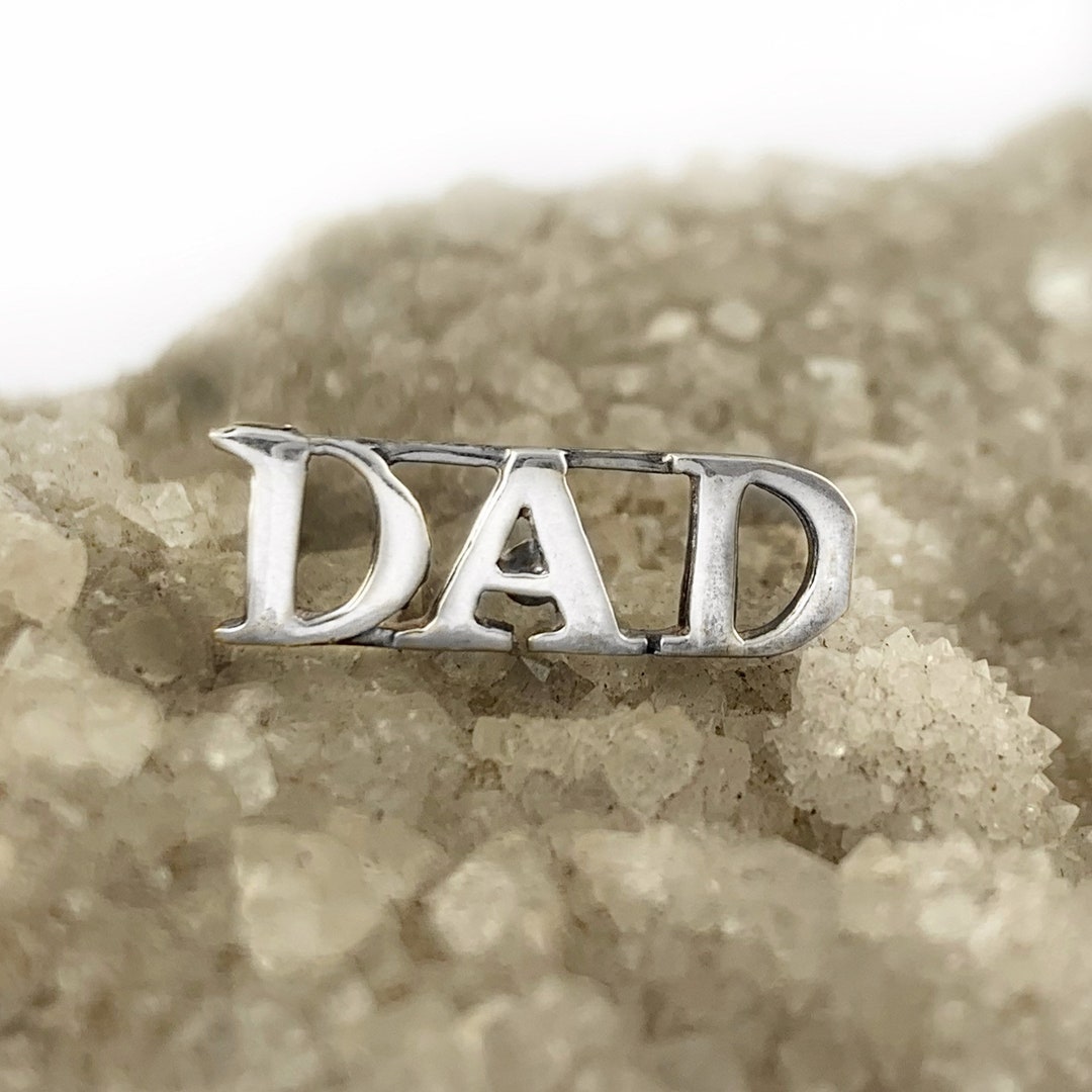 Sterling Silver 'dad' Tie Tac Pin, Father's Day Gift - Etsy