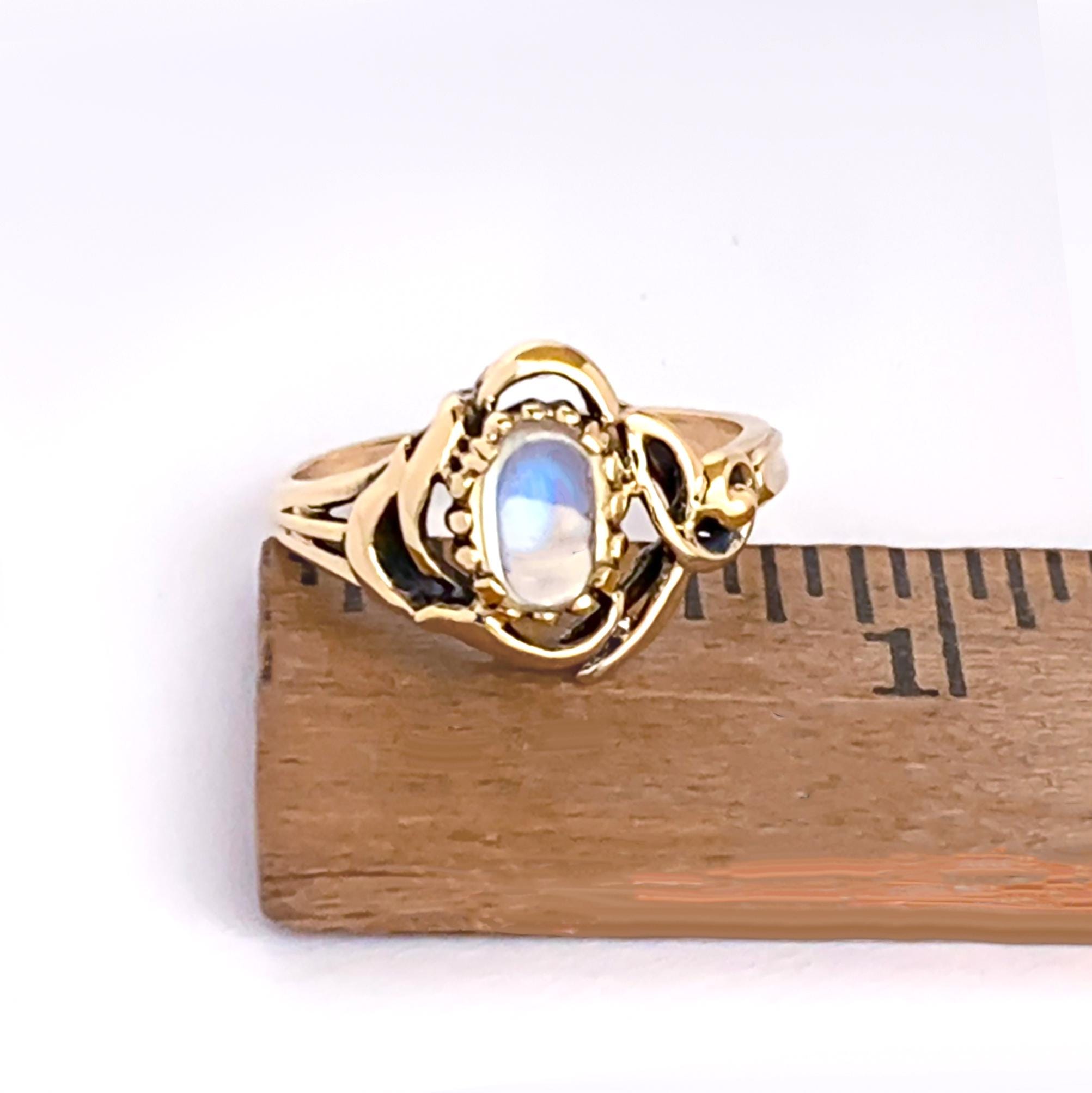 Antique Art Nouveau Ceylon Blue Moonstone 14k Gold Ring - Etsy