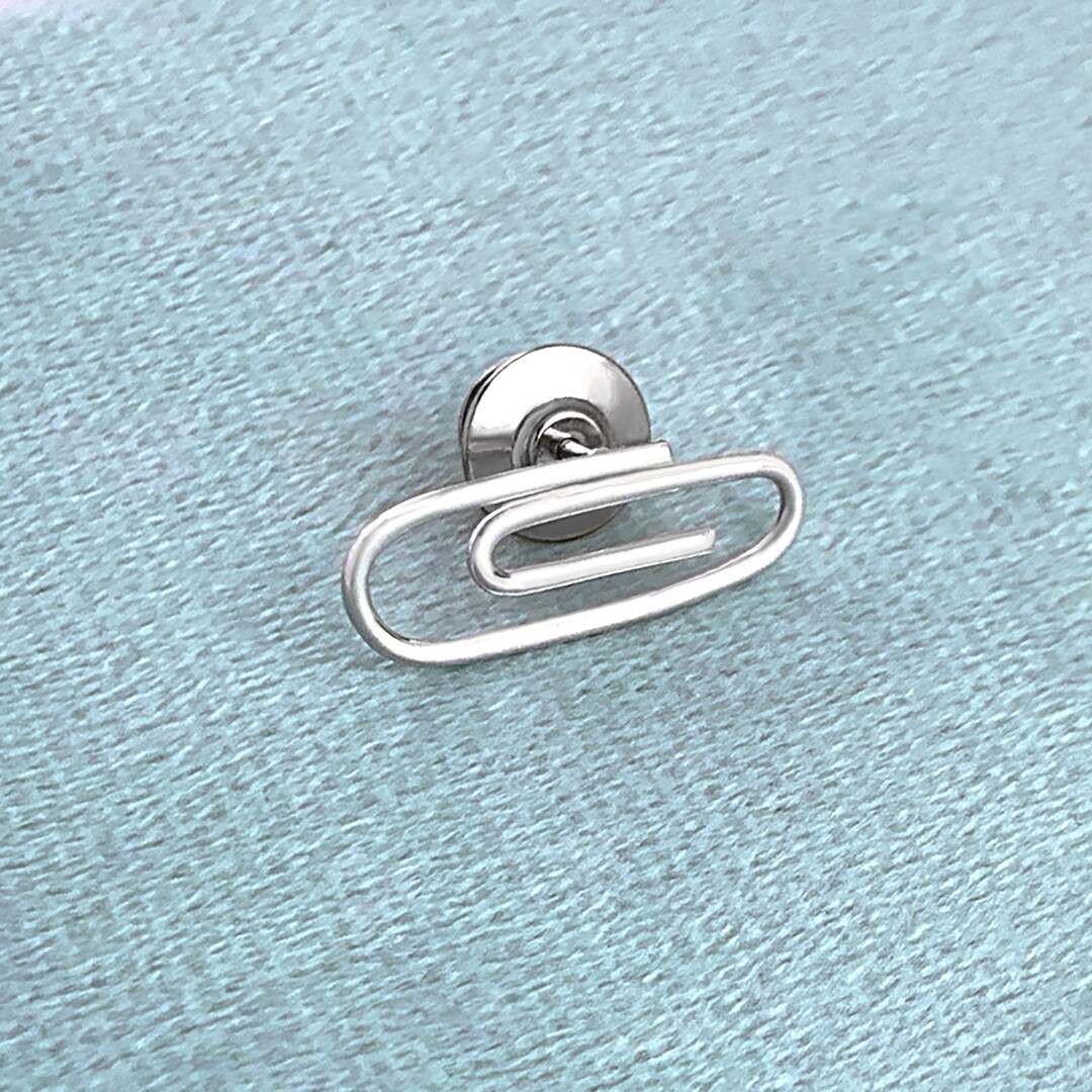 New! Small Paper Clip Pin, Sterling Silver Paperclip Tie Tack, Unity ...