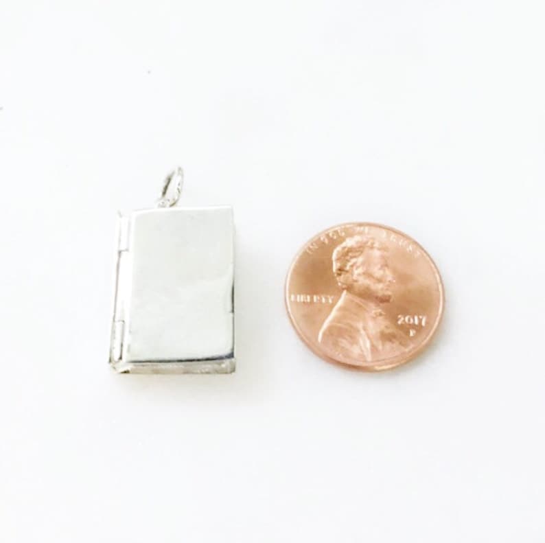 Book Locket Sterling Silver Artisan Locket Pendant - Etsy