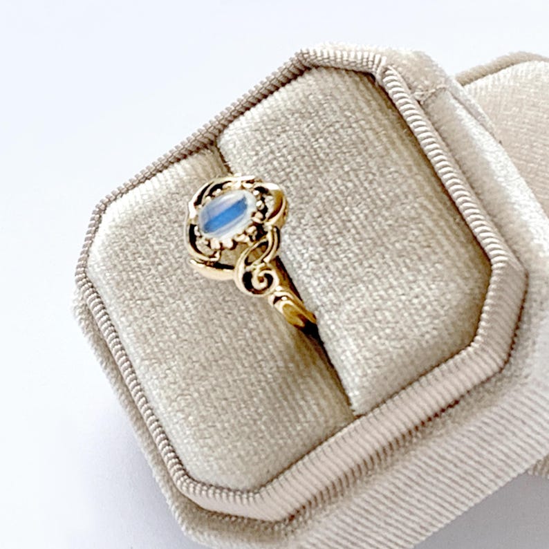 Antique Art Nouveau Ceylon Blue Moonstone 14k Gold Ring - Etsy