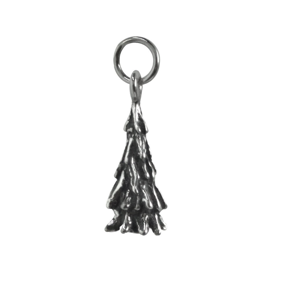 Pine Tree Sterling Silver Charm - Etsy