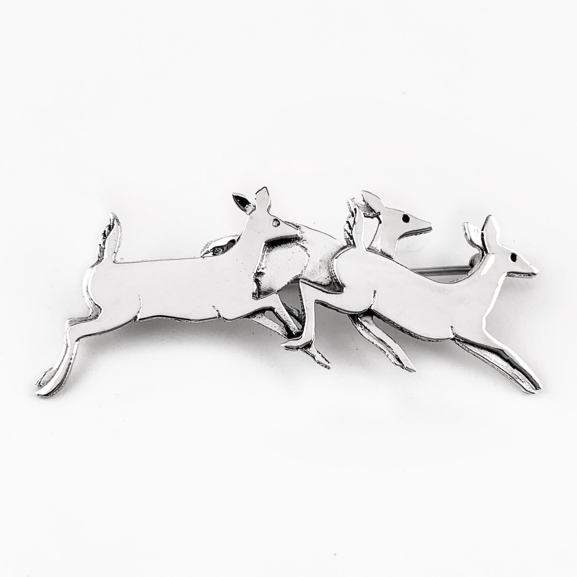 Running Deer Sterling Silver Pin Brooch - Etsy