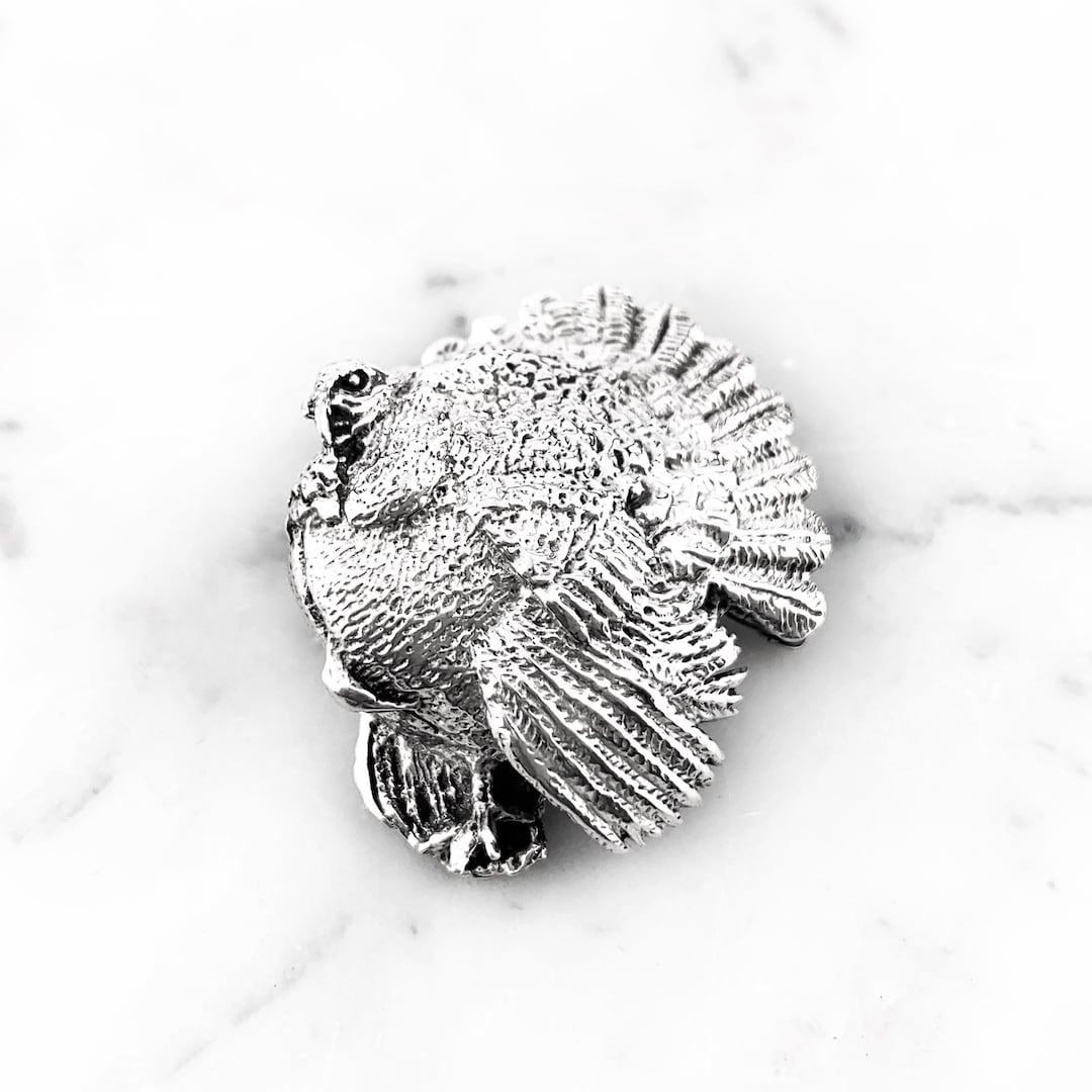 Sterling Silver Wild Turkey Pin: Detailed Thanksgiving Brooch - Etsy