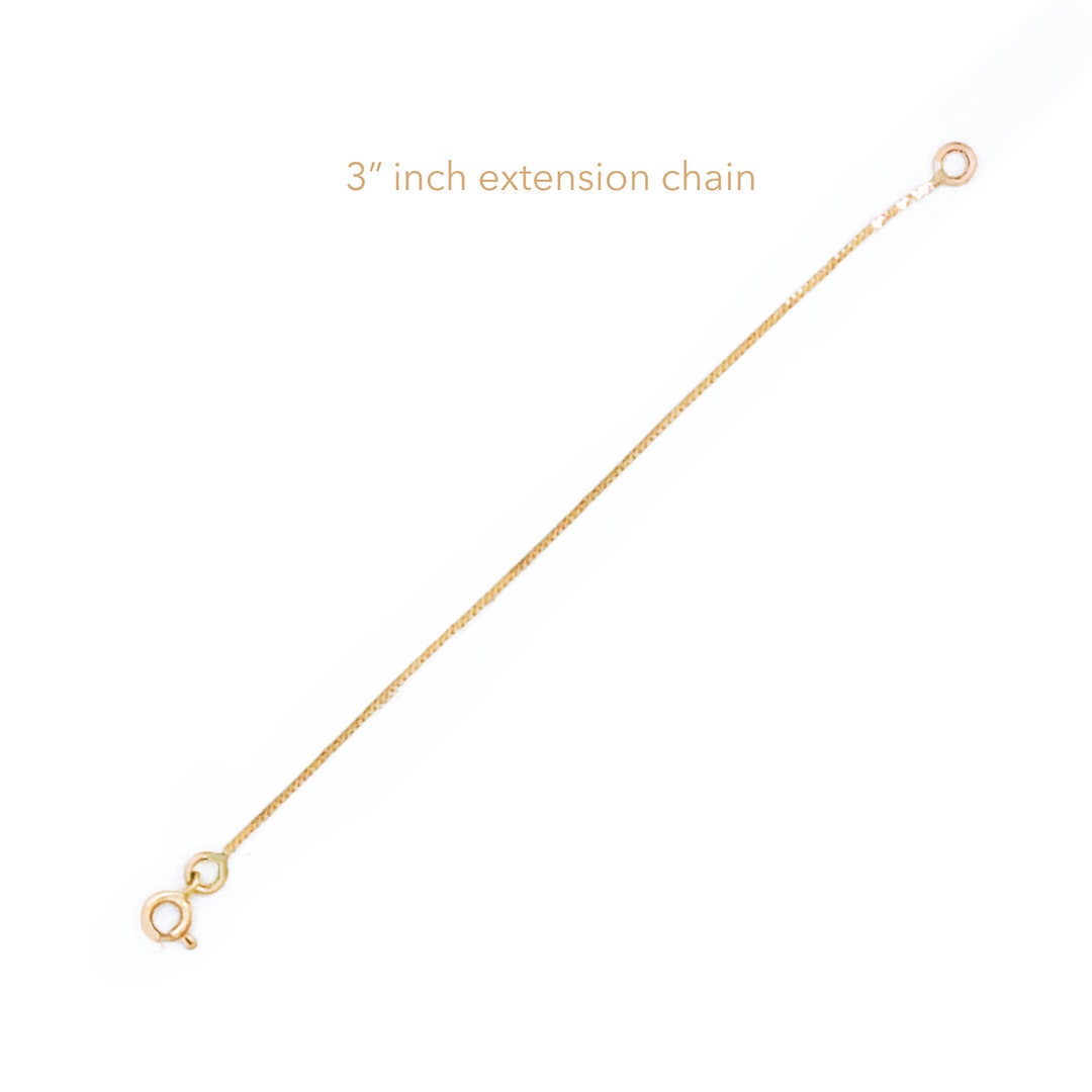 Dainty 14k Gold Serpentine Extension Chain, 3" Inch Gold Chain, Tiny 0 ...