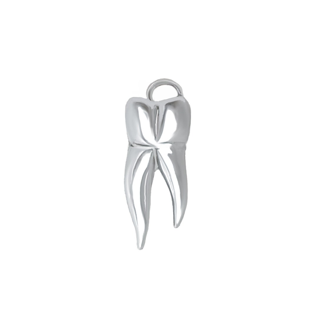 3D Sterling Silver Tooth Charm: Handmade Molar Pendant - Etsy