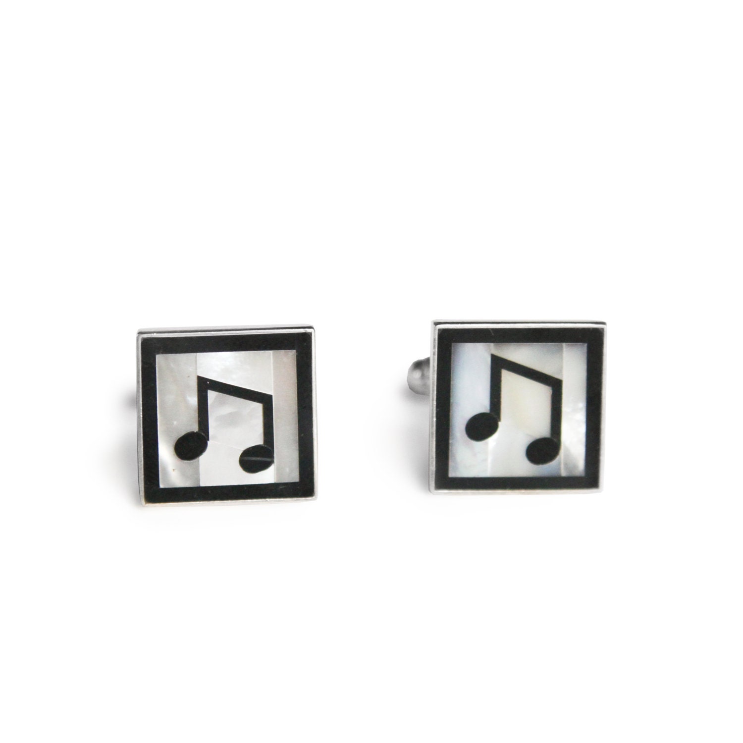 Music Note Cufflinks Sterling Silver Musician Cufflinks - Etsy