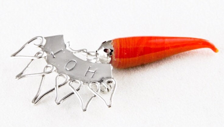 Red Hot Chili Pepper Sterling Silver Pin | Etsy