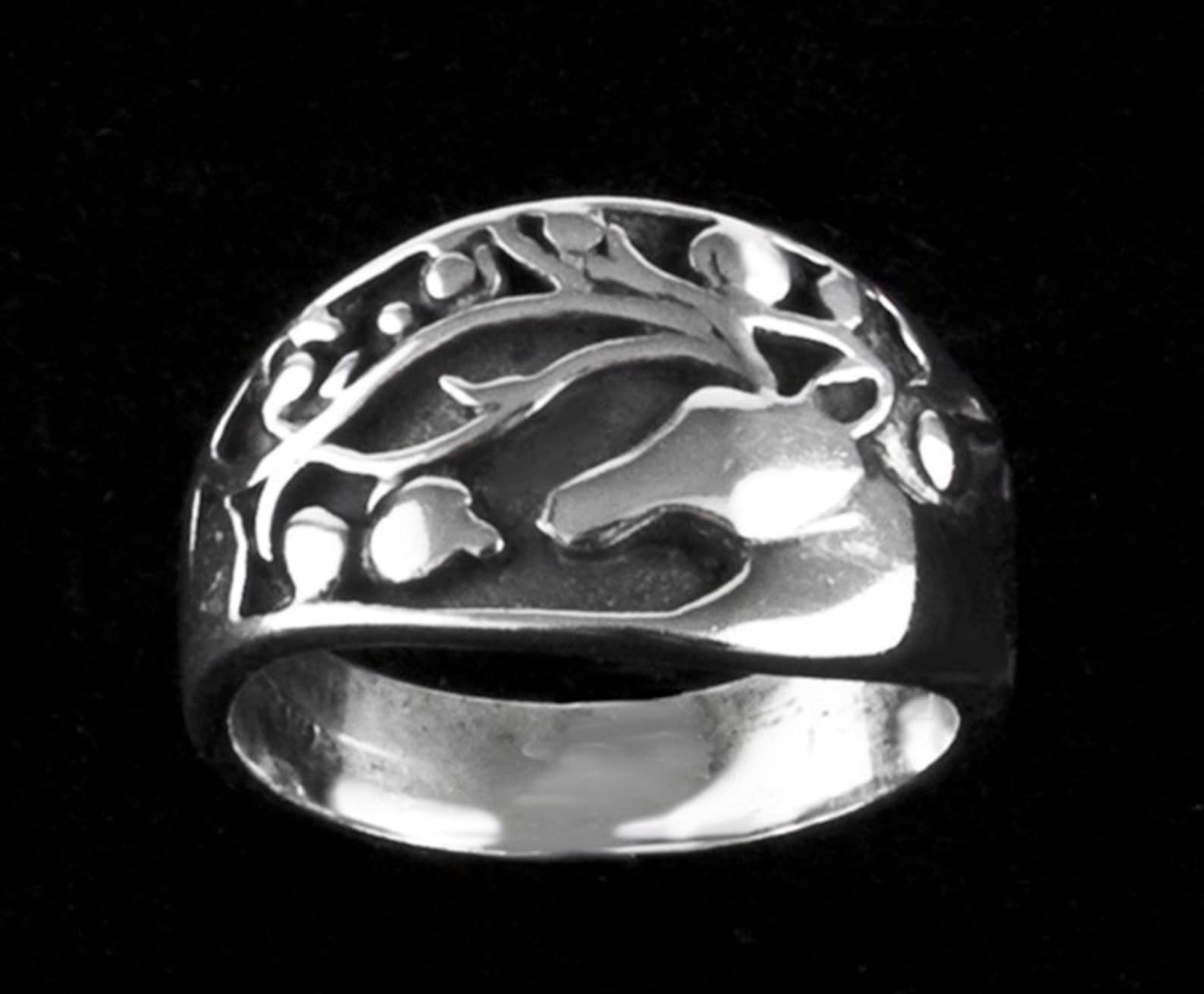 Scythian Stag Sterling Silver Ring: Vintage Style Ring, Spirit Animal ...
