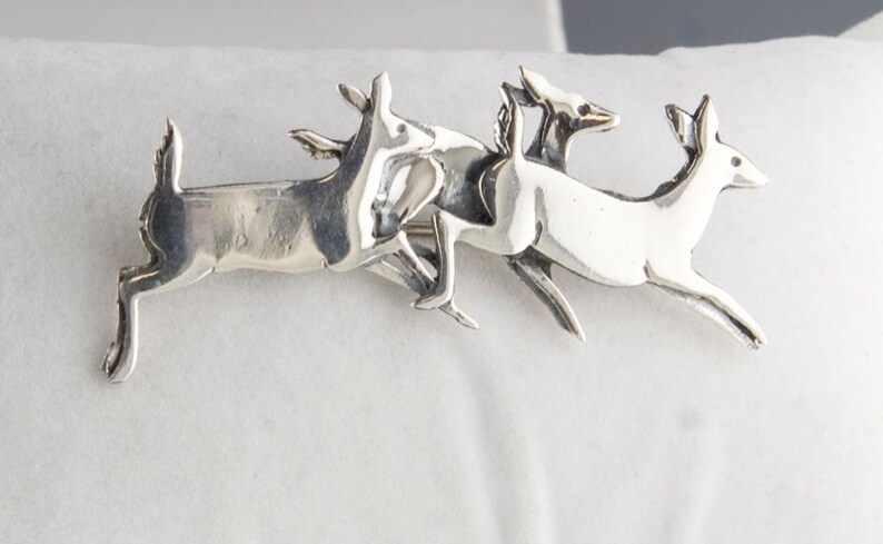 Running Deer Sterling Silver Pin Brooch | Etsy