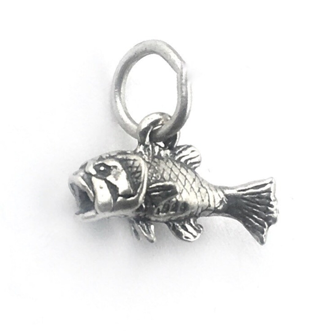 Little Largemouth Bass Fish Sterling Silver Charm, Bass Pendant, Fish ...