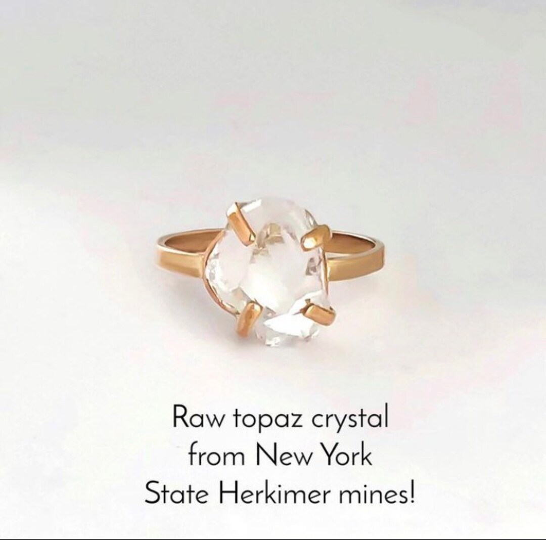 Roher Topas Kristall Ring naturlicher Topas Ring New Yorker Topas naturlicher Topas Ring Topas Kristall Gold Ring Kristall Sterling Silber Ring Etsy