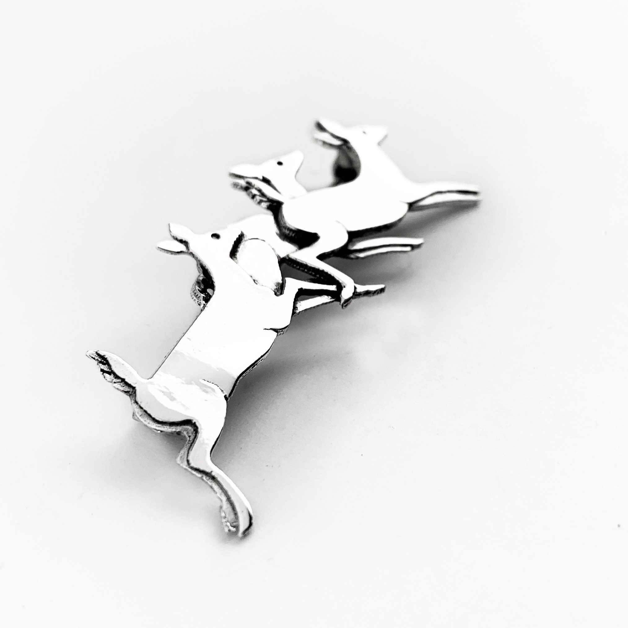 Running Deer Sterling Silver Pin Brooch - Etsy