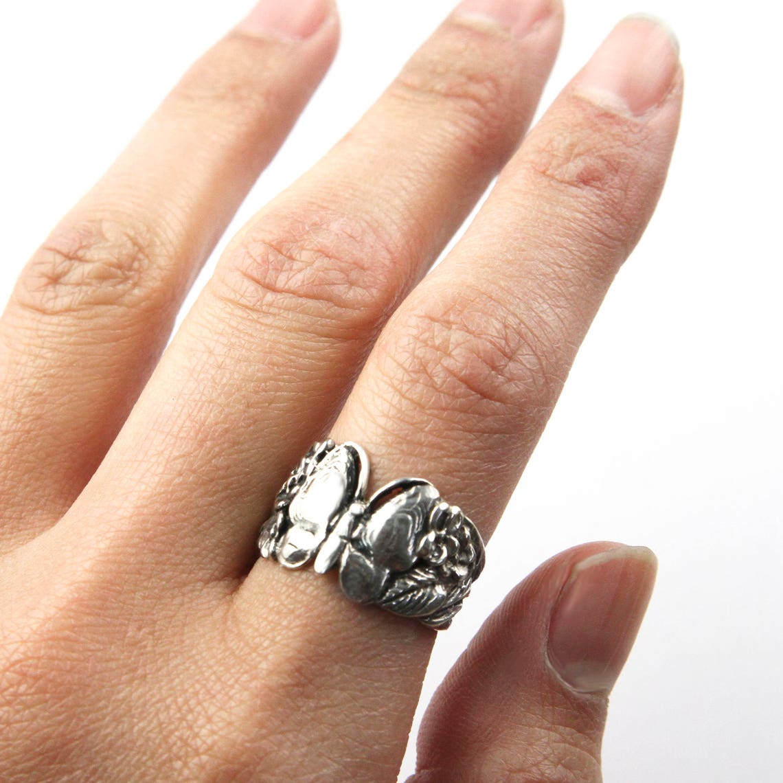 Butterfly Band Sterling Silver Ring Vintage Style Bohemian - Etsy