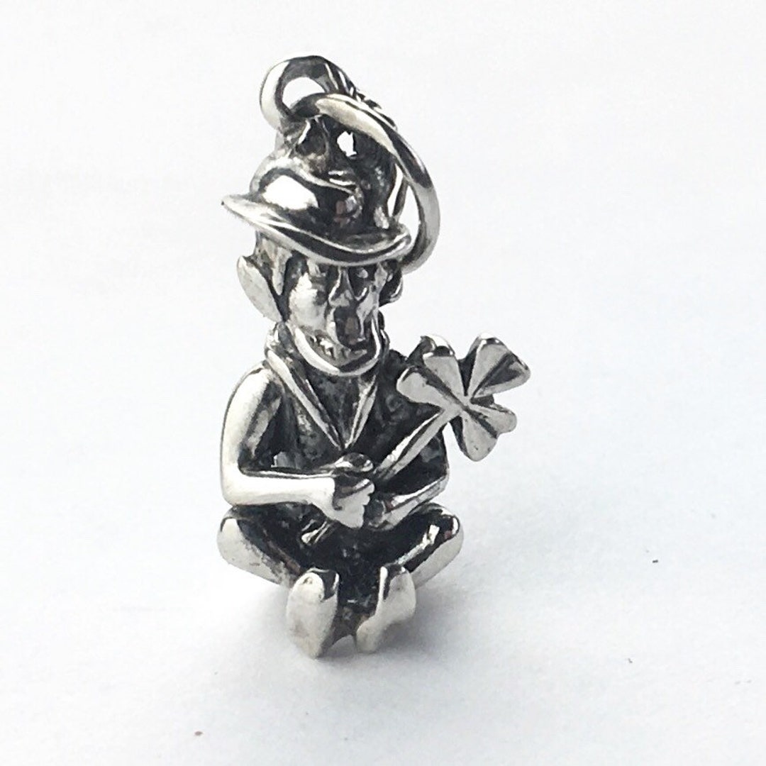 Lucky Leprechaun Sterling Silver Charm, Leprechaun Lucky Charm Pendant ...