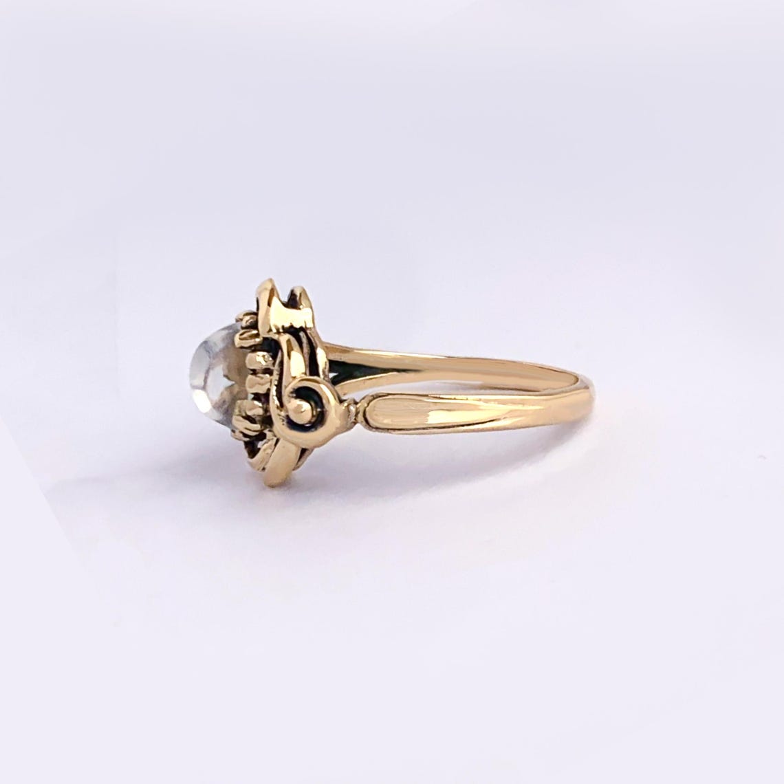 Antique Art Nouveau Ceylon Blue Moonstone 14k Gold Ring - Size 7 - Etsy