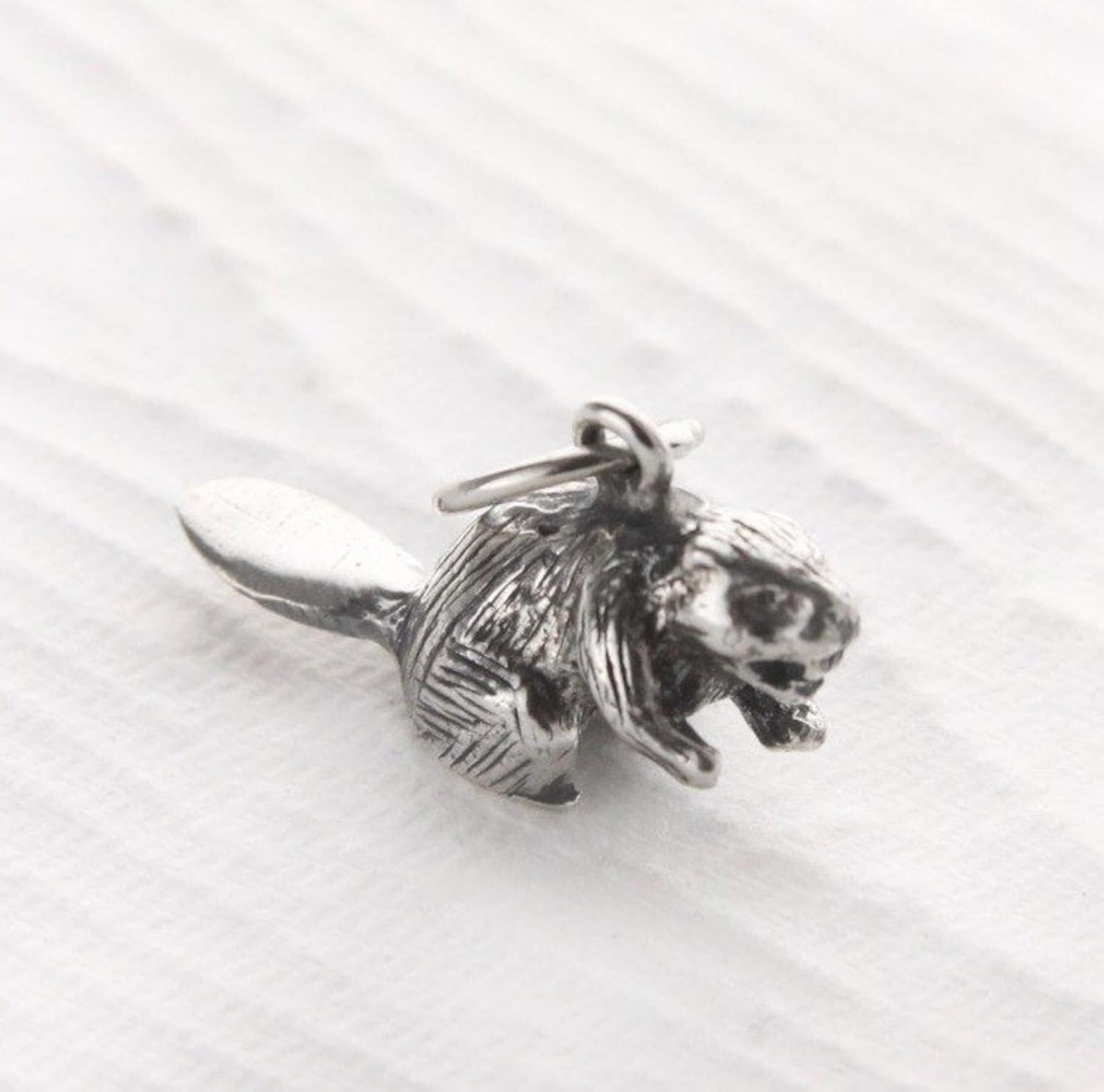 Busy Beaver Sterling Silver Charm - Etsy