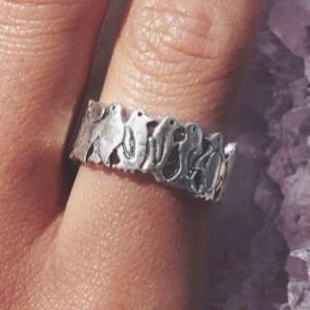 Penguin Band Sterling Silver Ring Sterling Silver Band | Etsy
