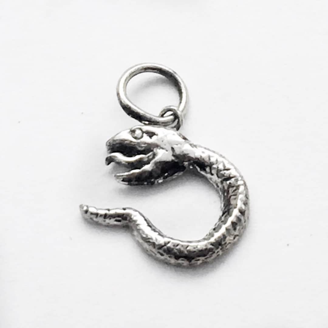 Snake Charm in Sterling Silver - Etsy