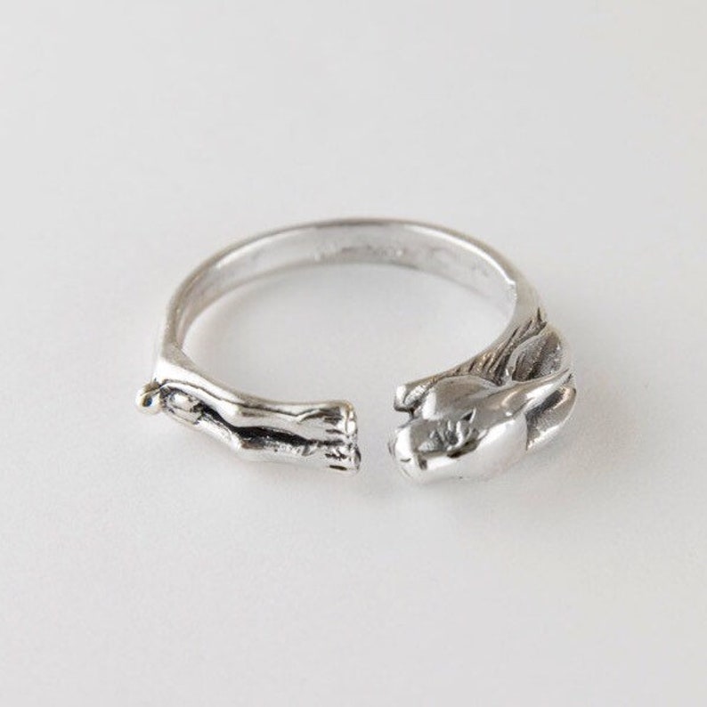 Peter Rabbit Sterling Silver Ring, Silver Buck Rabbit Adjustable Ring ...