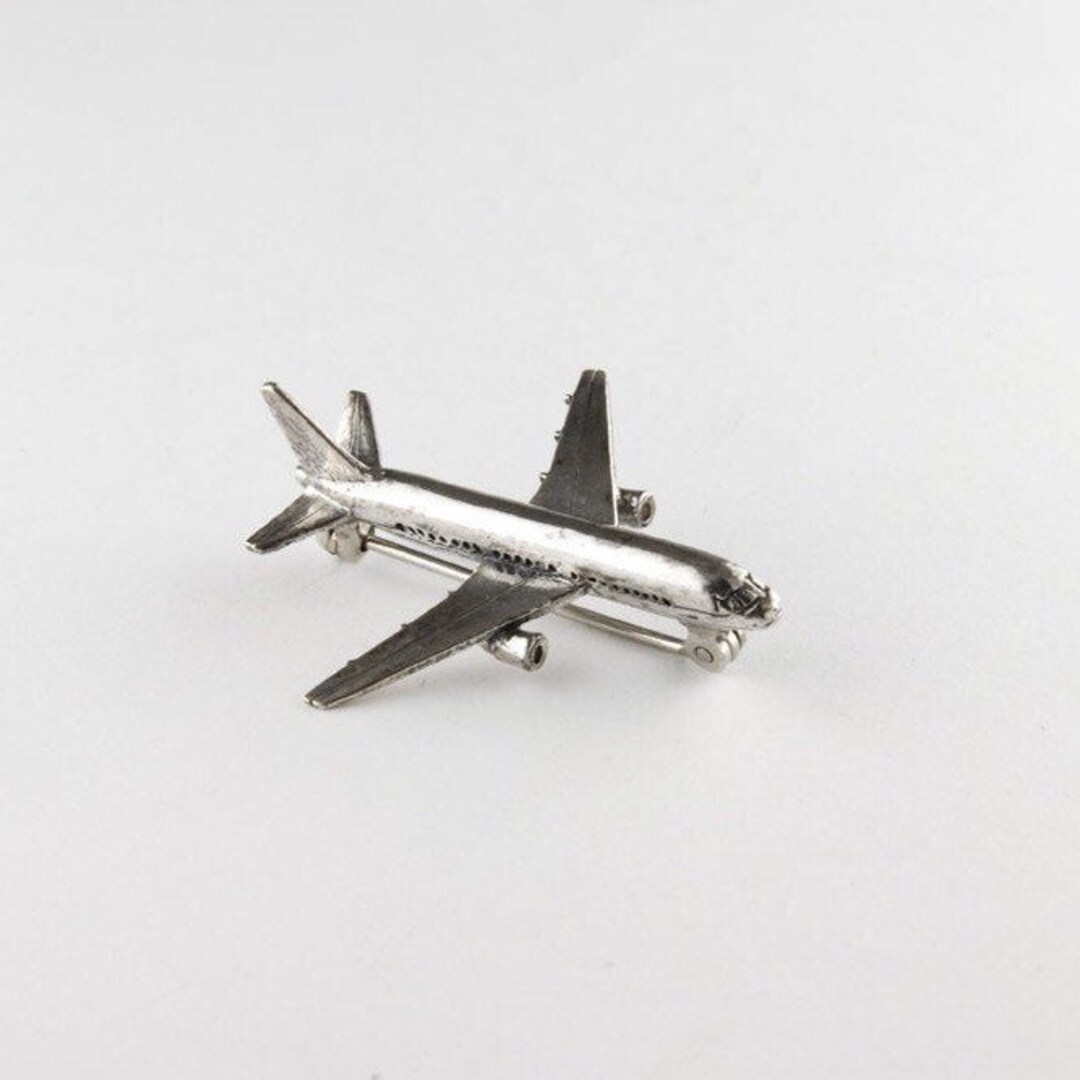 Sterling Silver Airplane Pin Brooch - Etsy