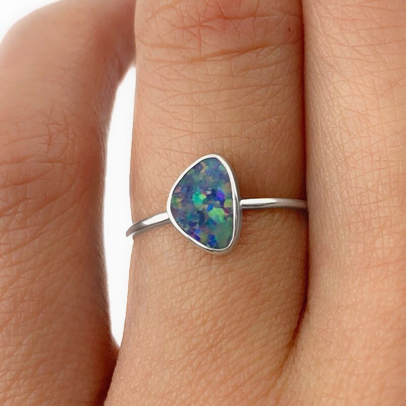Opal Silver Ring - Etsy