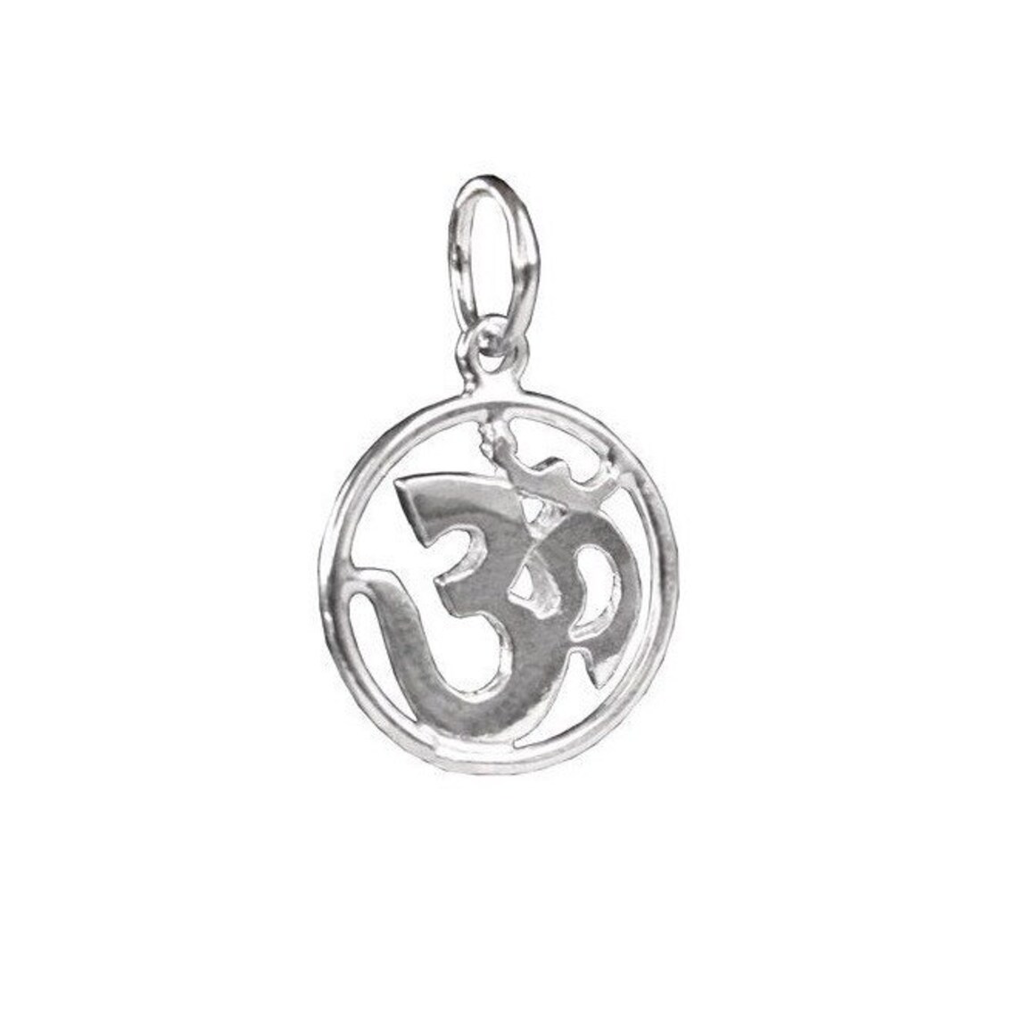 OM Sterling Silver Charm Silver Om Pendant Om Symbol Mantra | Etsy