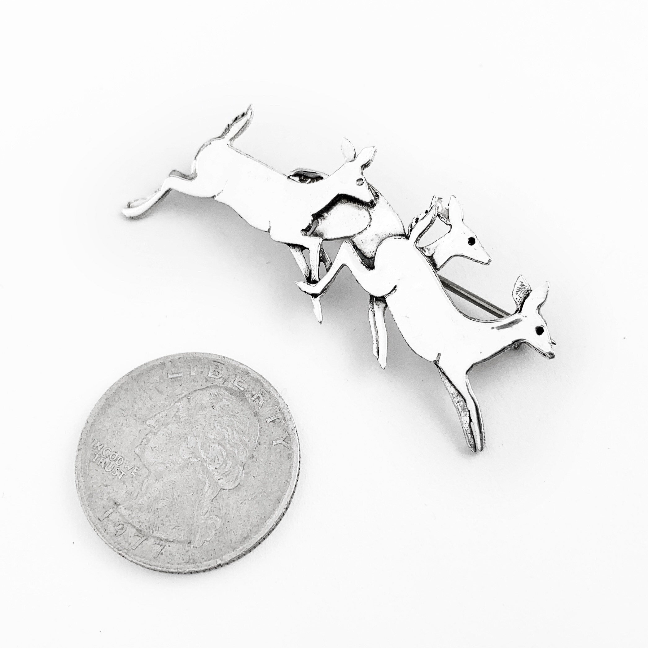 Running Deer Sterling Silver Pin Brooch - Etsy